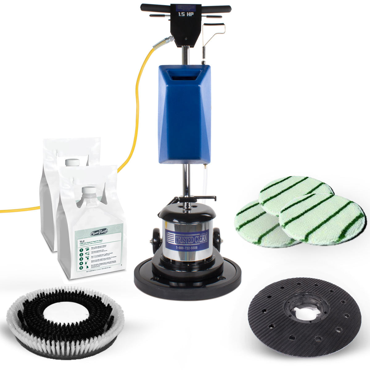 Carpet Bonnet Scrubbing Floor Buffer, Shampoo Tank & Chemical Combo ...